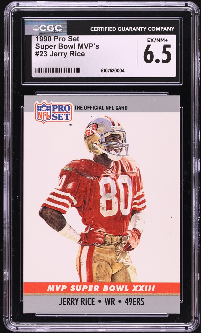1990 Pro Set Super Bowl MVP's Jerry Rice #23 CGC 6.5 EXMT+ on Fanatics ...
