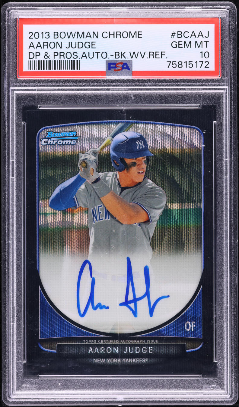 2013 Bowman Chrome Black Wave Refractor Aaron Judge PROSPECT AUTO /50 ...