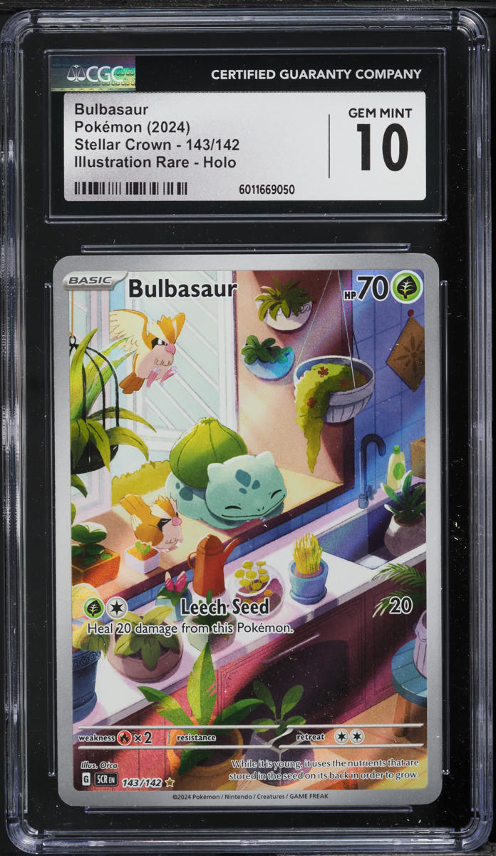 2024 Pokemon Scarlet & Violet Stellar Crown IR Bulbasaur #143 CGC 10 GEM MINT on Fanatics Collect