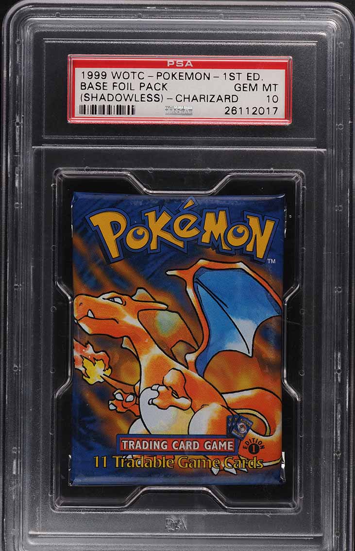 1999 Pokemon Base Set Shadowless 1st Edition Booster Pack Charizard PSA ...