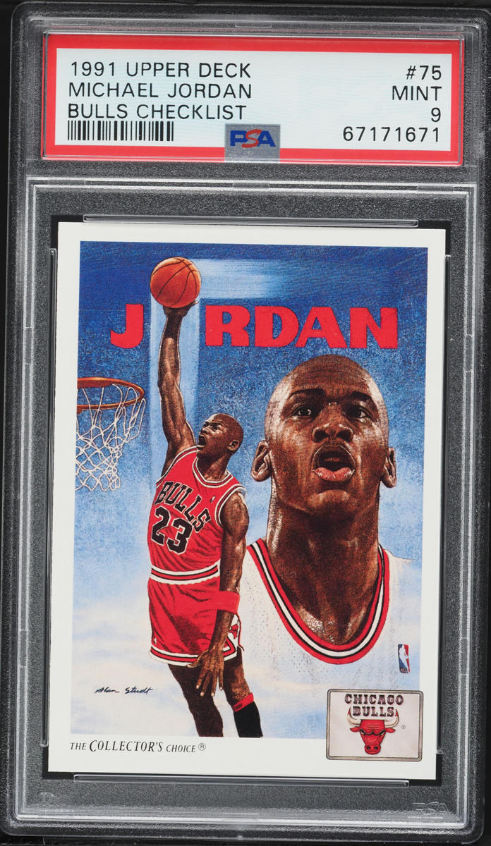 1991 Upper Deck Bulls Checklist Michael Jordan #75 PSA 9 MINT on ...