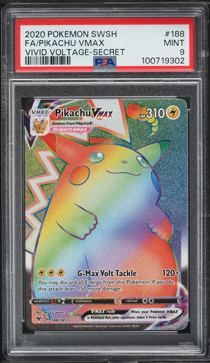 2020 Pokemon SWSH Vivid Voltage Hyper Rare Pikachu VMAX #188 PSA 9 MINT ...