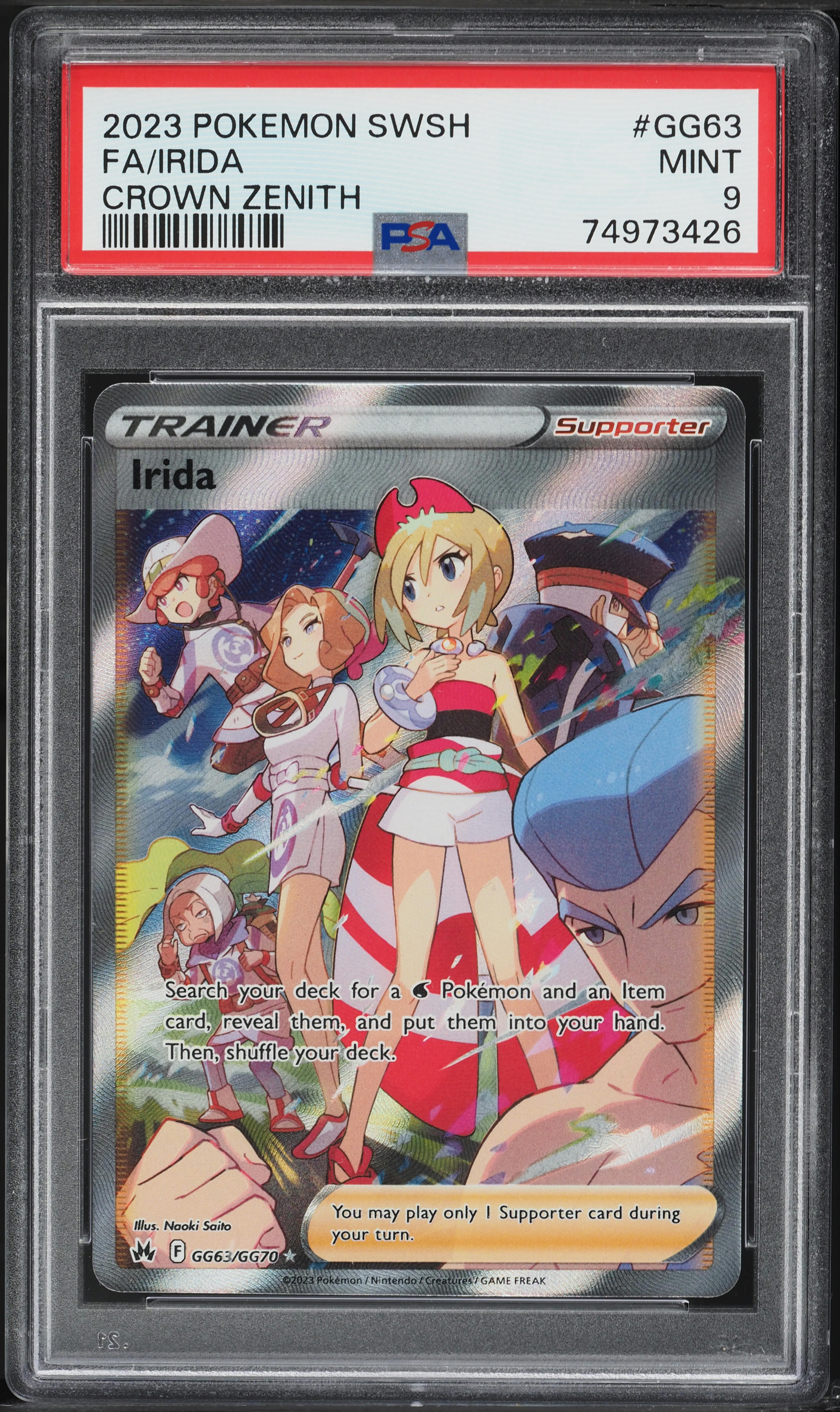 2023 Pokemon Sword & Shield Crown Zenith Irida #GG63 PSA 9 MINT on ...