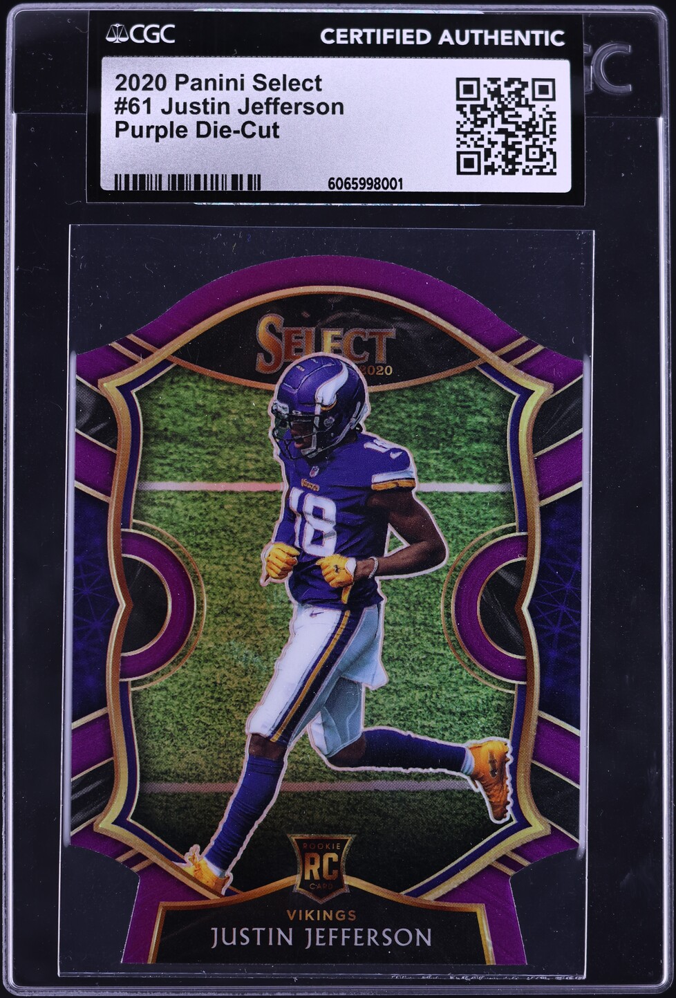 2020 Select Concourse Purple Prizm Die-Cut Justin Jefferson ROOKIE #61 ...