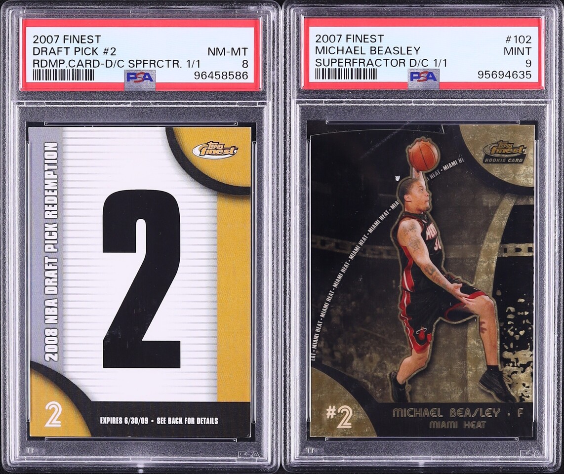 Lot(2) 2007 Finest Draft Pick 2 Superfractor D/C Michael Beasley RC 1/1 ...