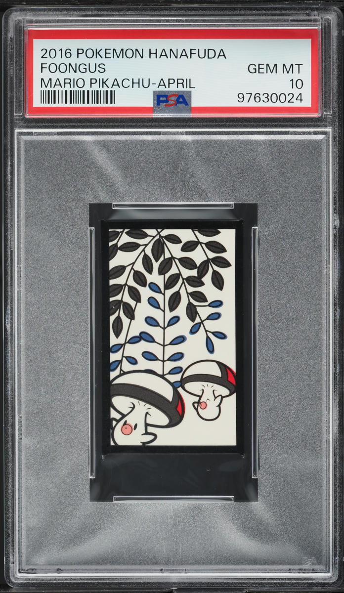 2016 Pokemon Japanese Hanafuda Mario Pikachu April Foongus PSA 10 GEM ...