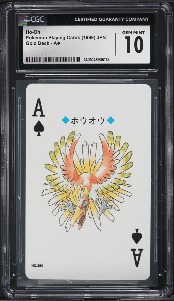 1999 Pokemon Japanese Gold Poker Set Nintendo Playing Card Ho-Oh #250 ...