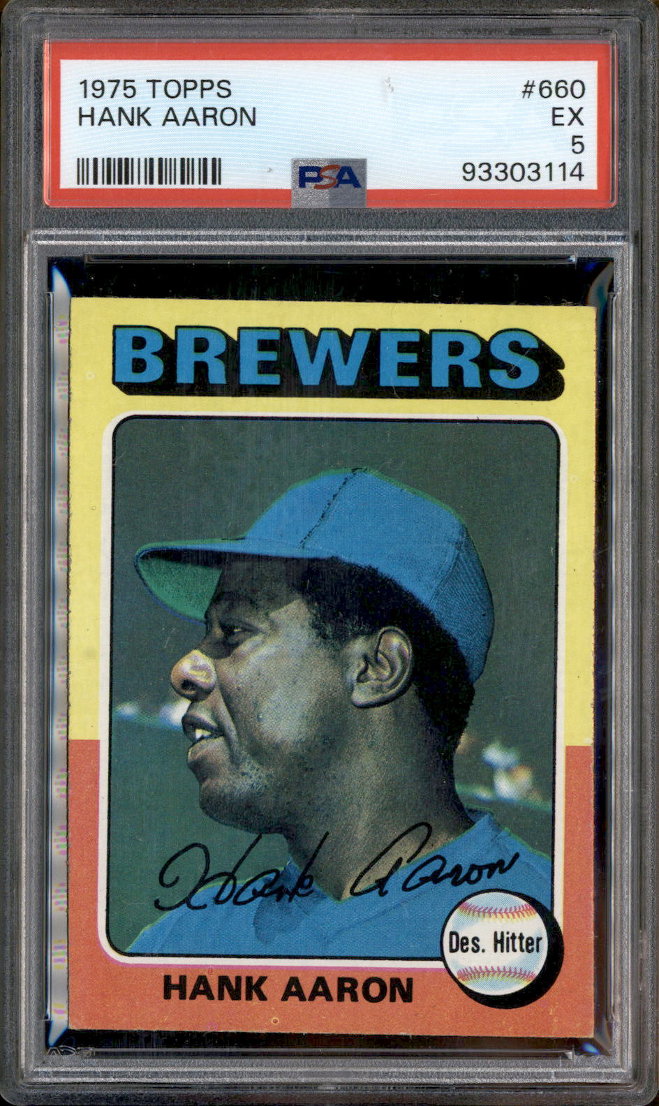 1975 Topps #660 Hank Aaron PSA 5 on Fanatics Collect