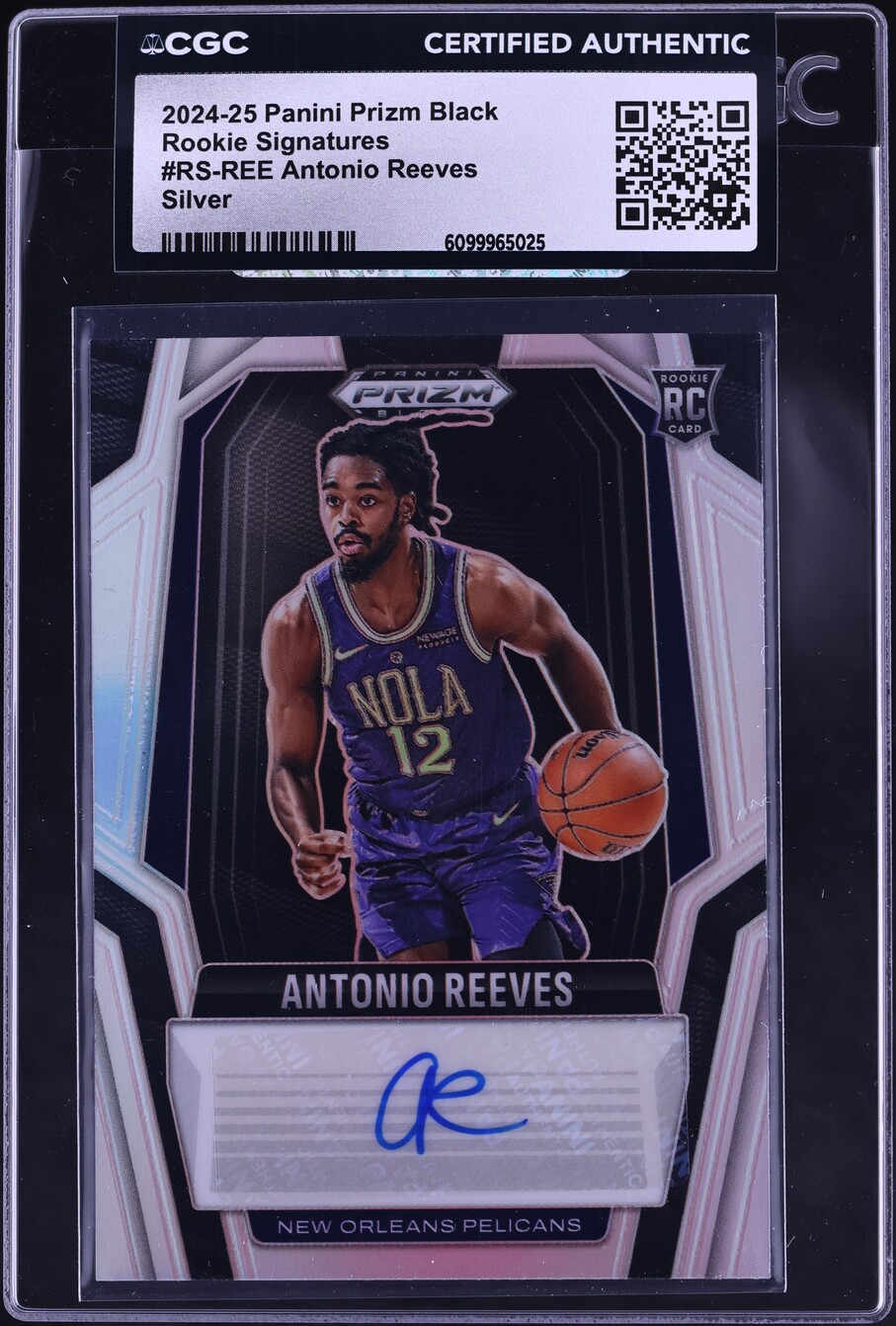 2024 Panini Prizm Black Silver Antonio Reeves ROOKIE AUTO #RS-REE CGC ...