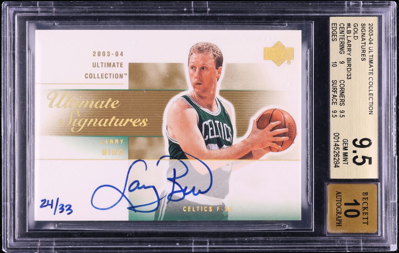 2003 Ultimate Collection Signatures Gold Larry Bird AUTO /33 #LB BGS 9. ...