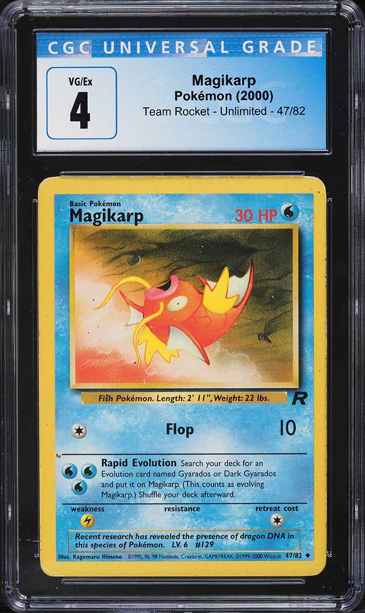 2000 Pokemon Team Rocket Magikarp #47 CGC 4 VGEX on Fanatics Collect