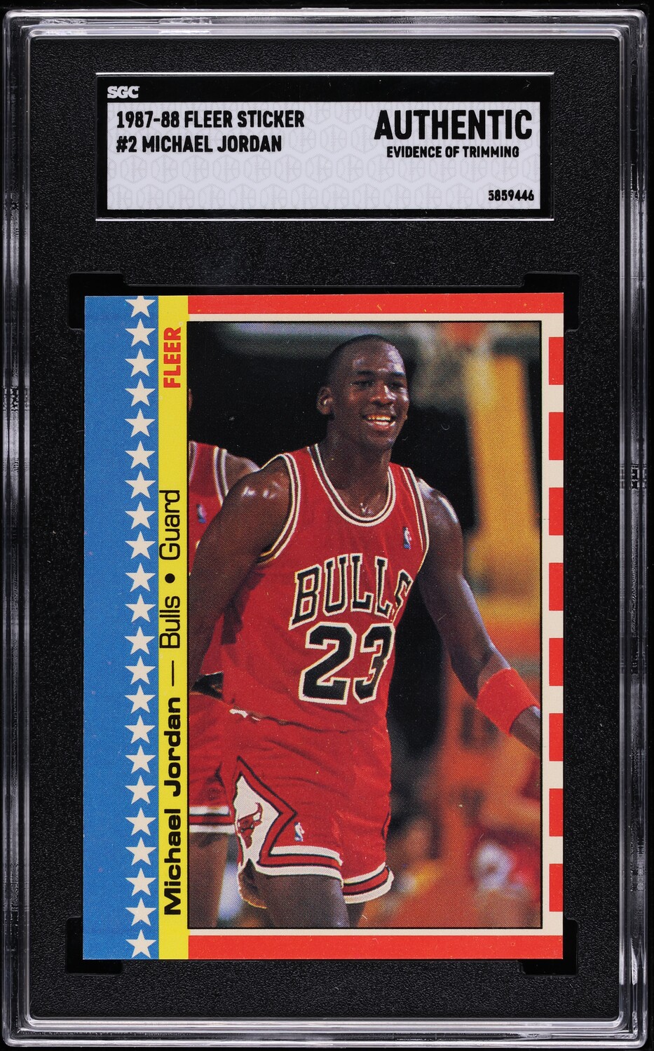 1987 Fleer Sticker Basketball Michael Jordan #2 SGC AUTH on Fanatics ...