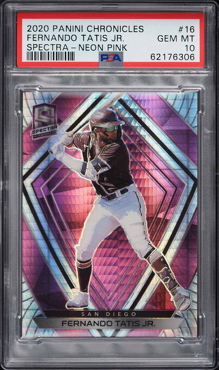 2020 Panini Chronicles Spectra Neon Pink Fernando Tatis Jr. /75 #16 PSA ...