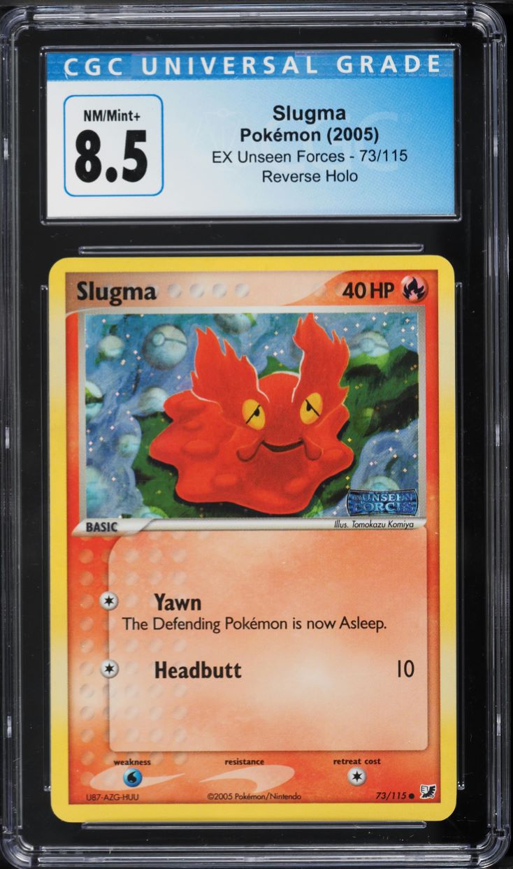 2005 Pokemon EX Unseen Forces Reverse Holo Slugma #73 CGC 8.5 NM-MT+ on ...