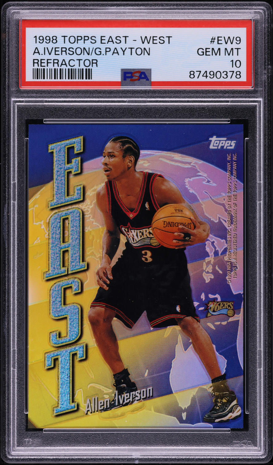 1998 Topps East West Refractor Allen Iverson & Gary Payton #EW9 PSA 10 ...