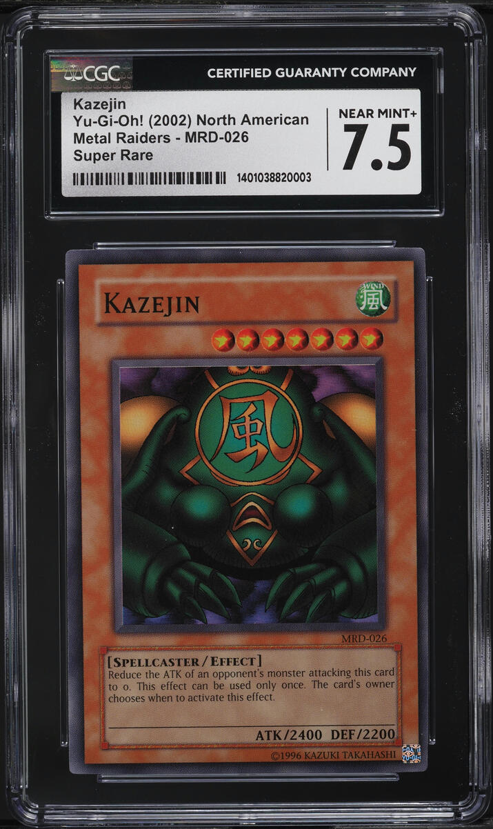 2002 Yu-Gi-Oh! Metal Raiders Kazejin #MRD-026 CGC 7.5 NRMT+ on Fanatics Collect