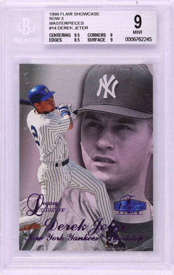 1998 Flair Showcase Row 3 Masterpiece Derek Jeter 1/1 #14 BGS 9 MINT on ...