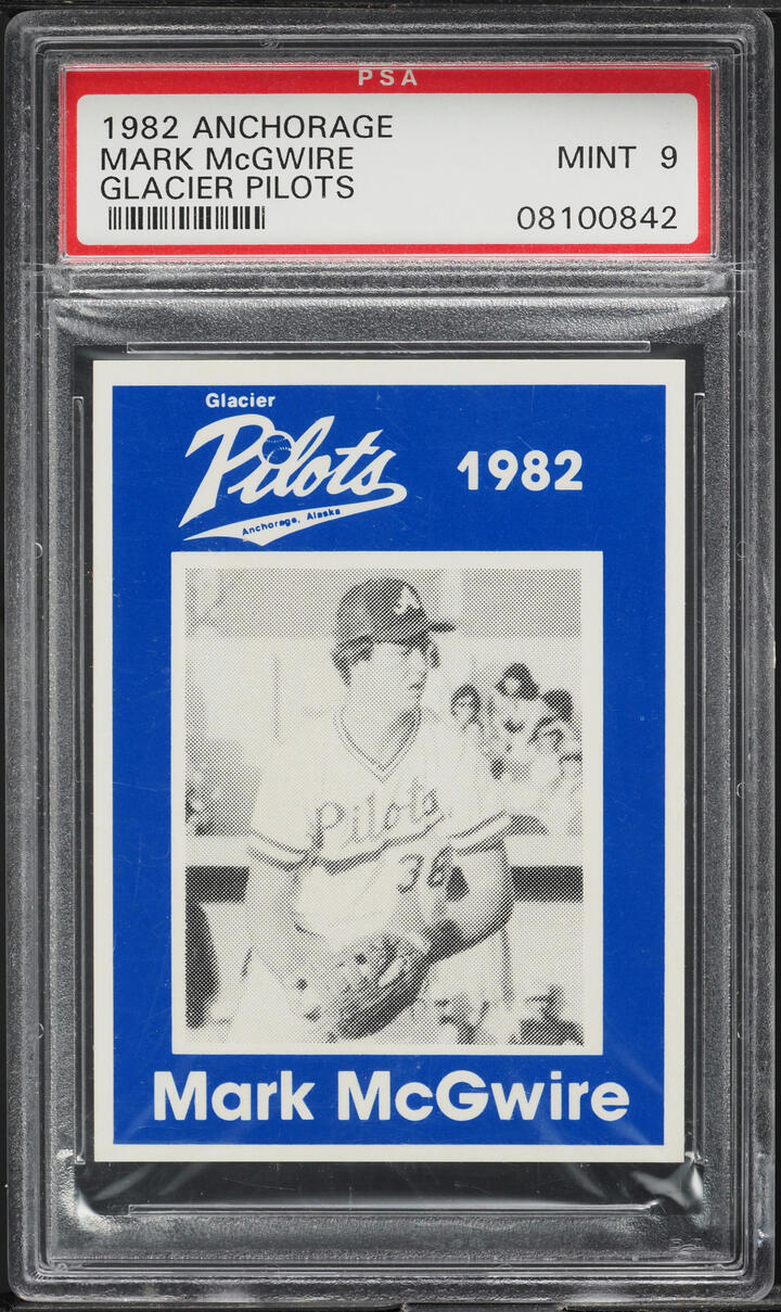 1982 Anchorage Glacier Pilots Mark McGwire ROOKIE PSA 9 MINT on ...