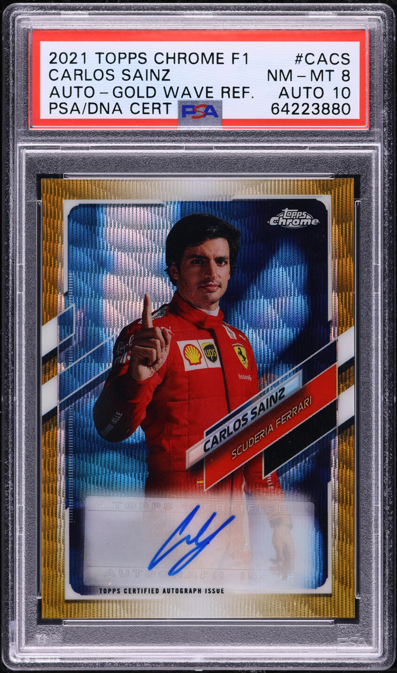 2021 Topps Chrome Formula 1 F1 Gold Wave Carlos Sainz AUTO DNA 10 /50 ...