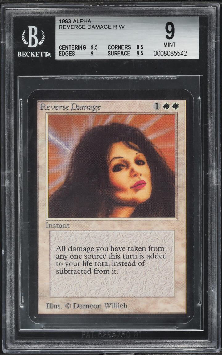 1993 Magic The Gathering MTG Alpha Reverse Damage #209 BGS 9 MINT on ...