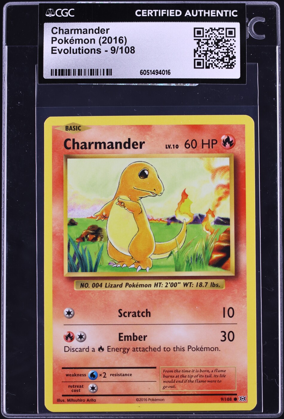 2016 Pokemon XY Evolutions Charmander #9 CGC AUTH on Fanatics Collect