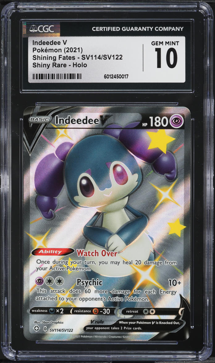 2021 Pokemon SWSH Shining Fates Shiny Rare Holo Indeedee V CGC 10 GEM ...