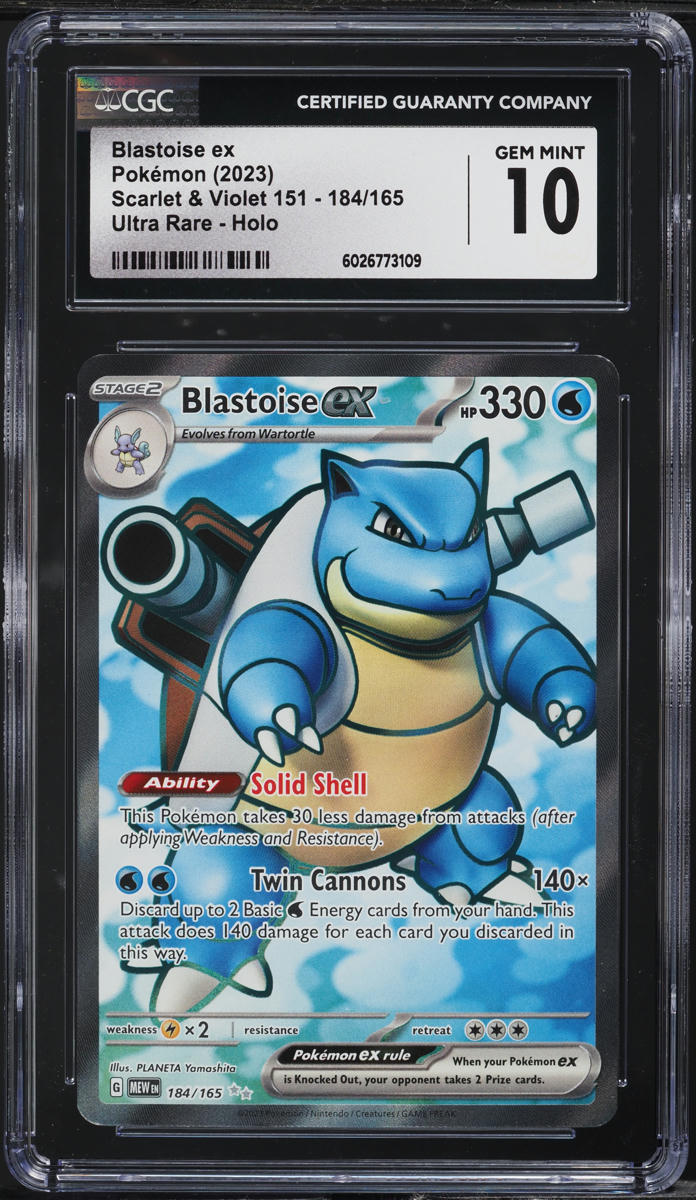2023 Pokemon Scarlet & Violet 151 Full Art Blastoise ex #184 CGC 10 GEM ...
