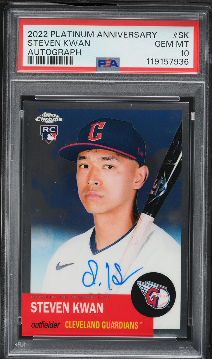2022 Topps Chrome Platinum Anniversary Steven Kwan ROOKIE AUTO #SK PSA ...