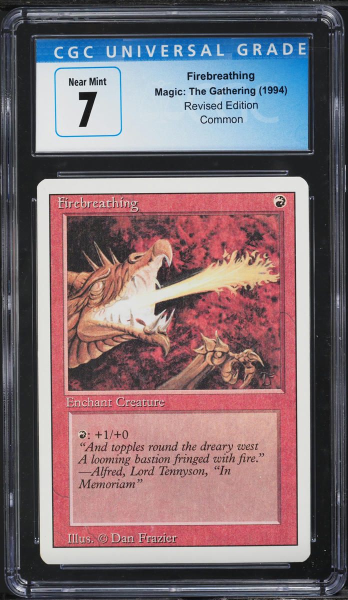 1994 Magic The Gathering MTG Revised Edition Firebreathing CGC 7 NRMT ...