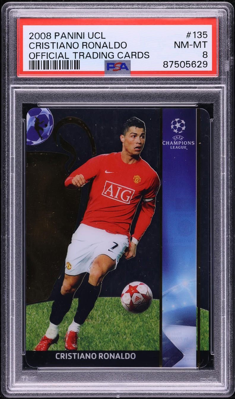2008 Panini UEFA Champions League Cristiano Ronaldo #135 PSA 8 NM-MT on ...