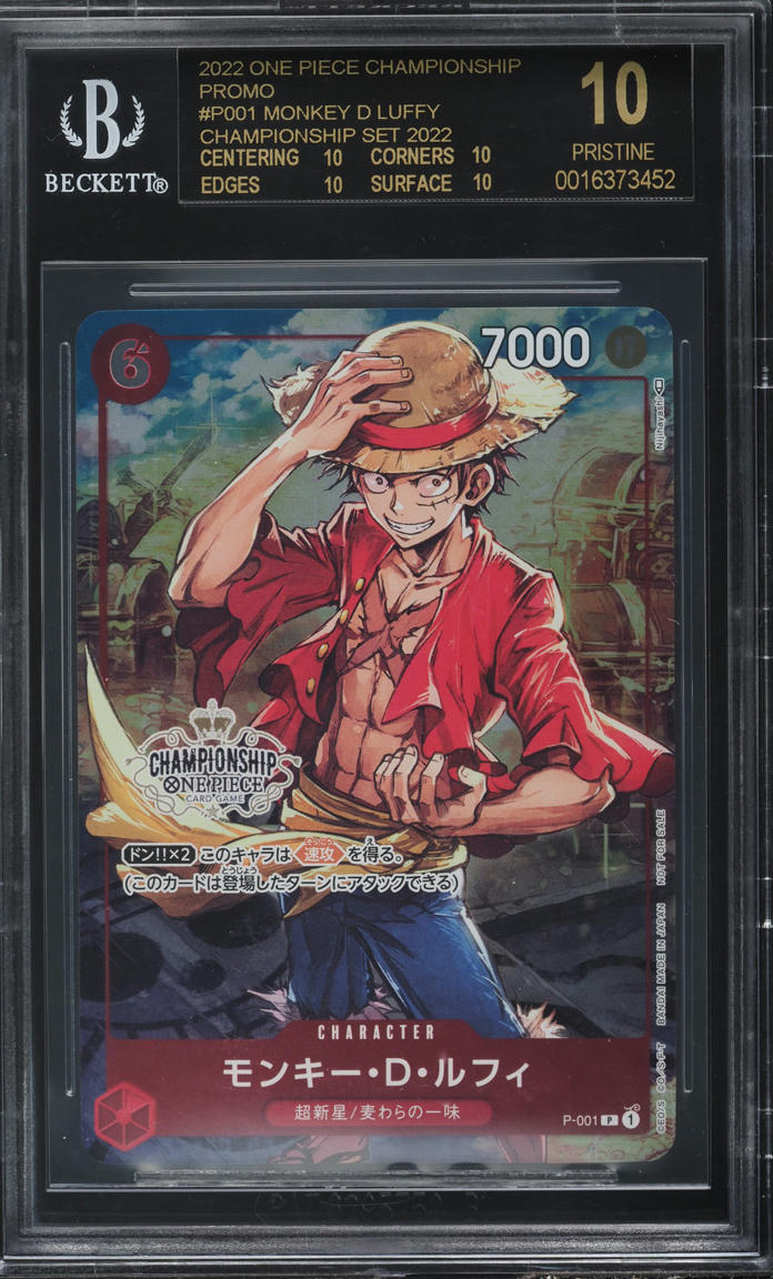 2022 One Piece Japanese Championship Promo Monkey D. Luffy BGS 10 BLACK LABEL on Fanatics Collect