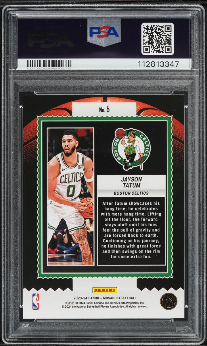 2023 Panini Mosaic Jam Masters Jayson Tatum #5 PSA 10 GEM MINT on ...