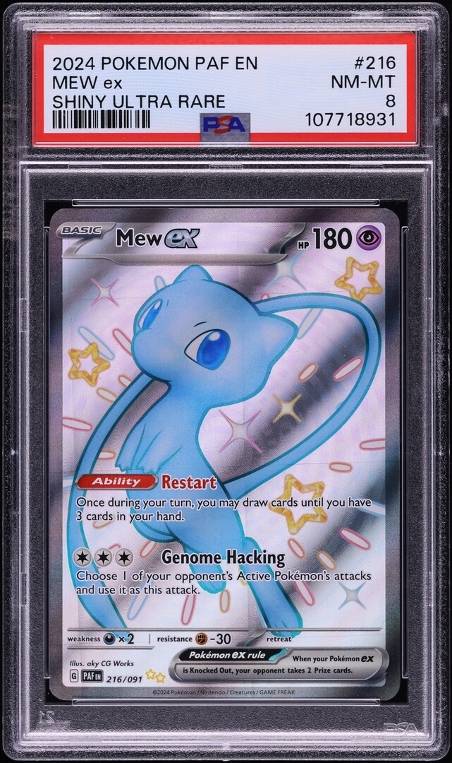 2024 Pokemon SV Paldean Fates Full Art Shiny Mew ex #216 PSA 8 NM-MT on ...