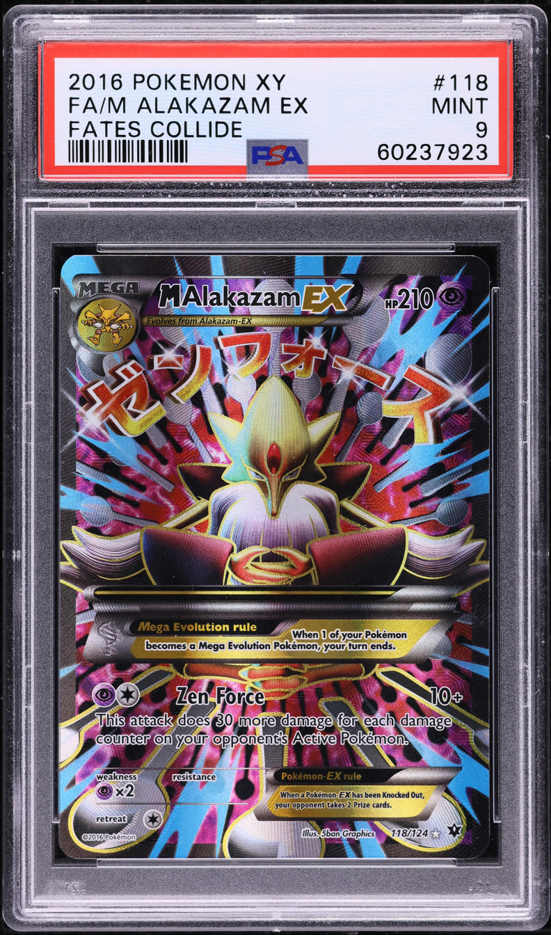 2016 Pokemon XY Fates Collide Full Art M Alakazam EX #118 PSA 9 MINT on ...
