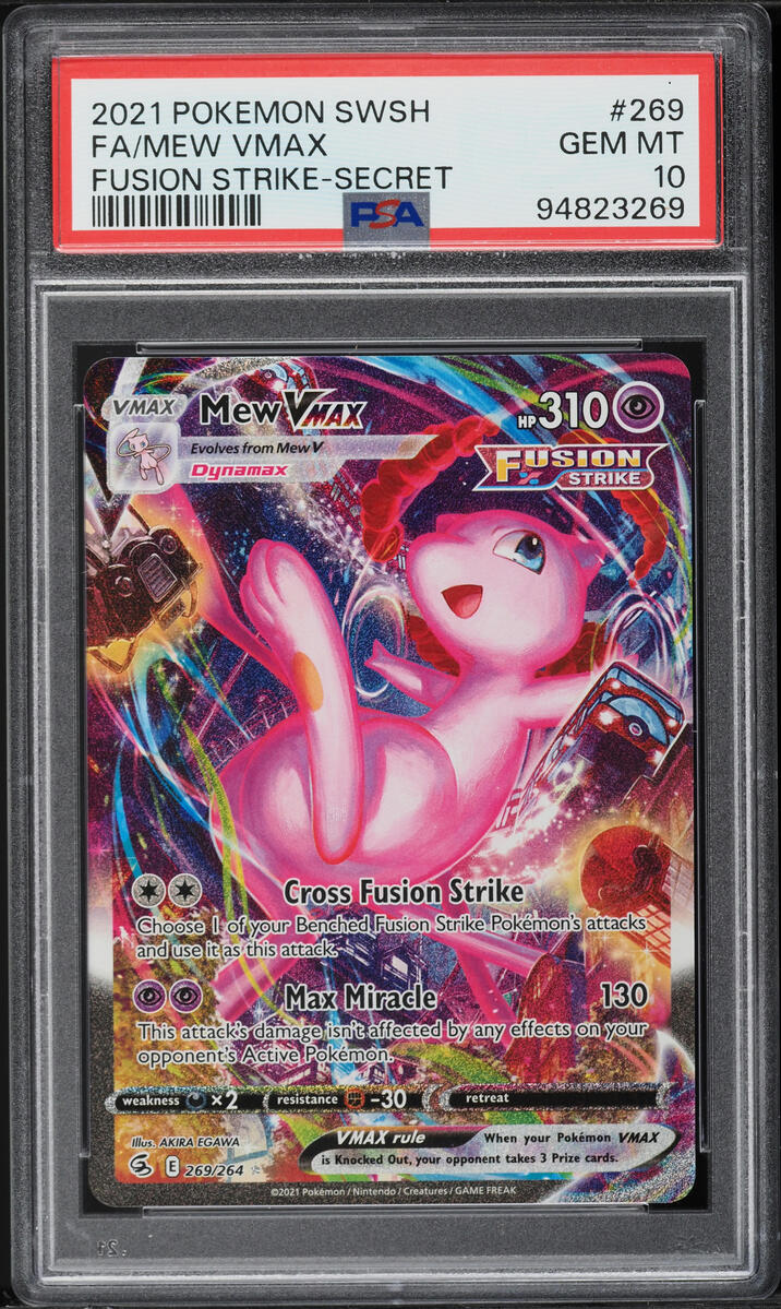 2021 Pokemon Sword & Shield Secret Rare Mew VMAX #269 PSA 10 GEM MINT ...