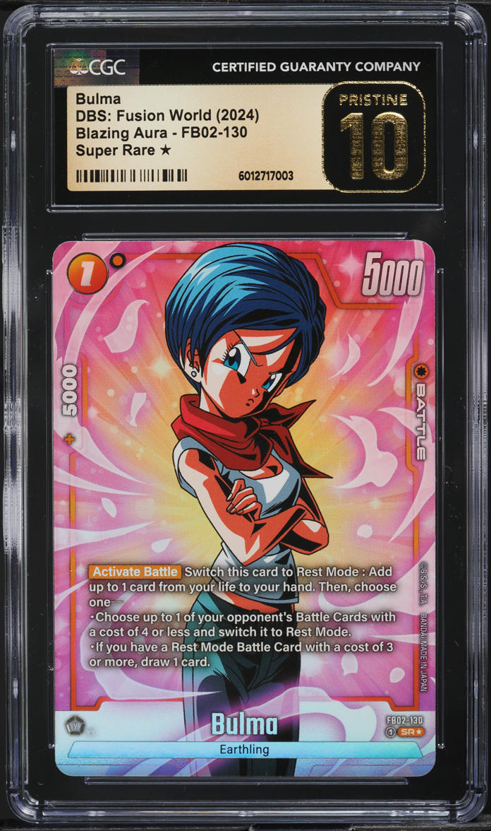 2024 Dragon Ball Super Fusion World Blazing Aura Bulma #FB02-130 CGC 10 PRISTINE on Fanatics Collect
