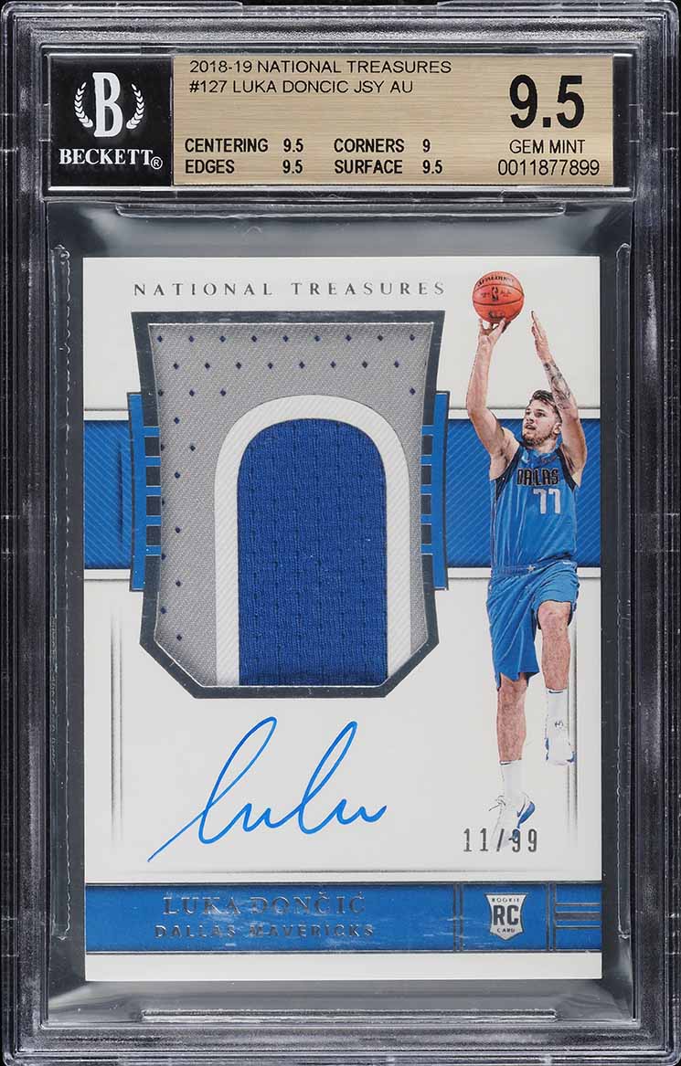 2018 National Treasures Luka Doncic ROOKIE PATCH AUTO /99 #127 BGS 9.5 ...