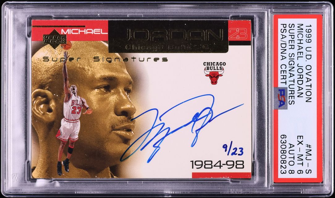 1999 Upper Deck Ovation Super Signatures Michael Jordan AUTO DNA 8 /23 ...