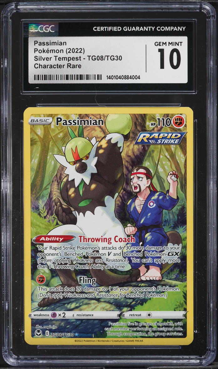 2022 Pokemon SWSH Silver Tempest Character Rare Passimian #TG08 CGC 10 ...