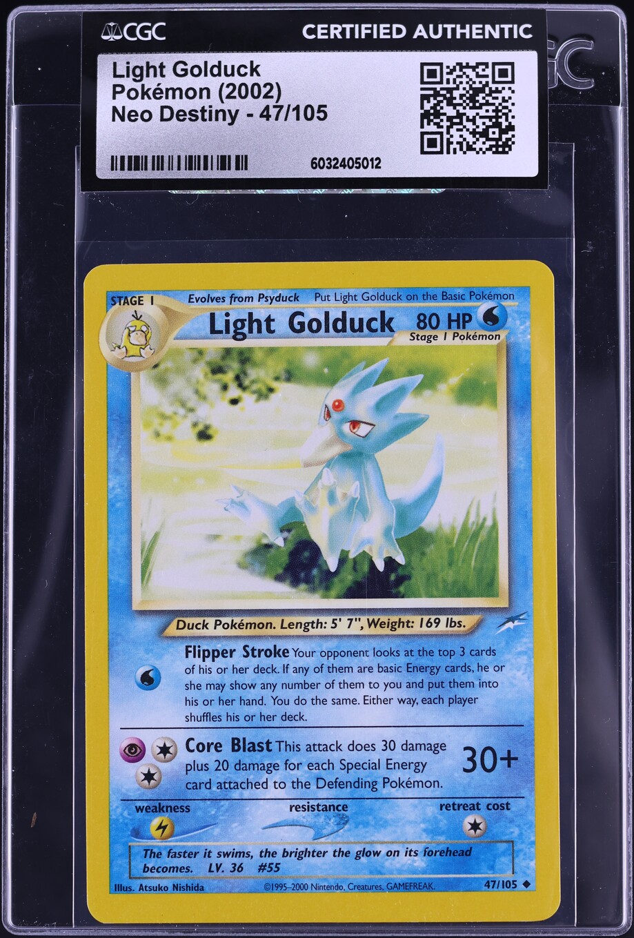 2002 Pokemon Neo Destiny Light Golduck #47 CGC AUTH on Fanatics Collect