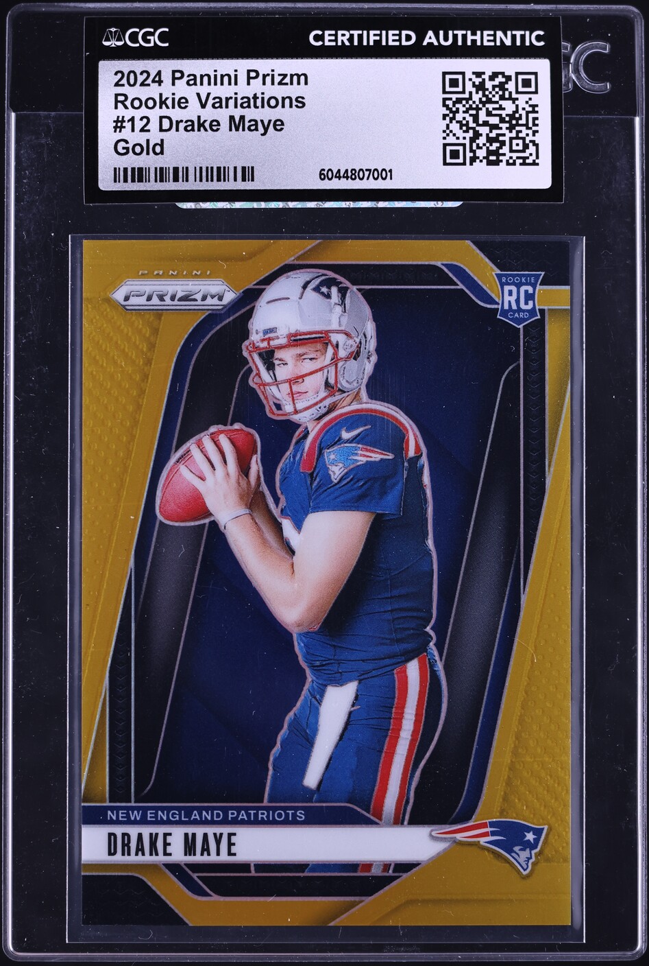 2024 Panini Prizm Variations Gold Drake Maye ROOKIE /10 #12 CGC AUTH on ...