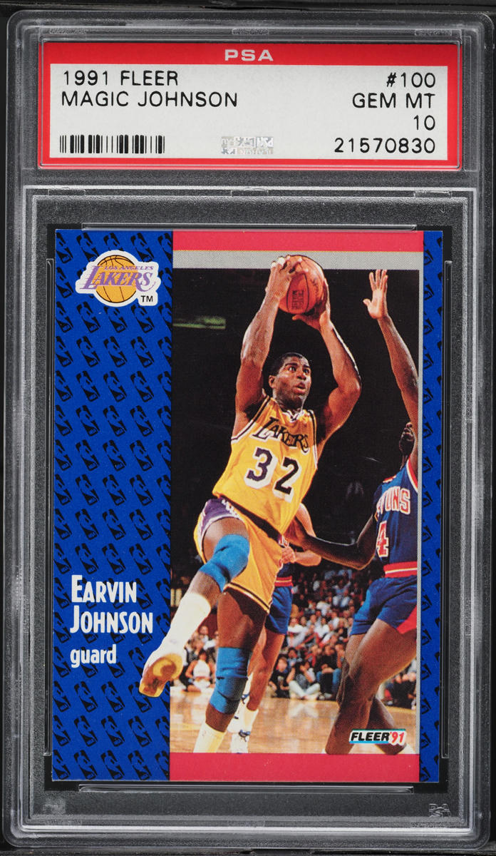 1991 Fleer Basketball Magic Johnson #100 PSA 10 GEM MINT on Fanatics ...