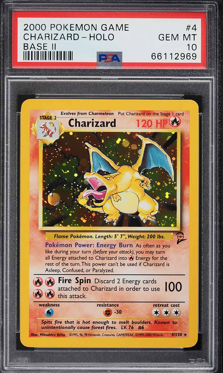 2000 Pokemon Base Set 2 Holo Charizard #4 PSA 10 GEM MINT on Fanatics ...