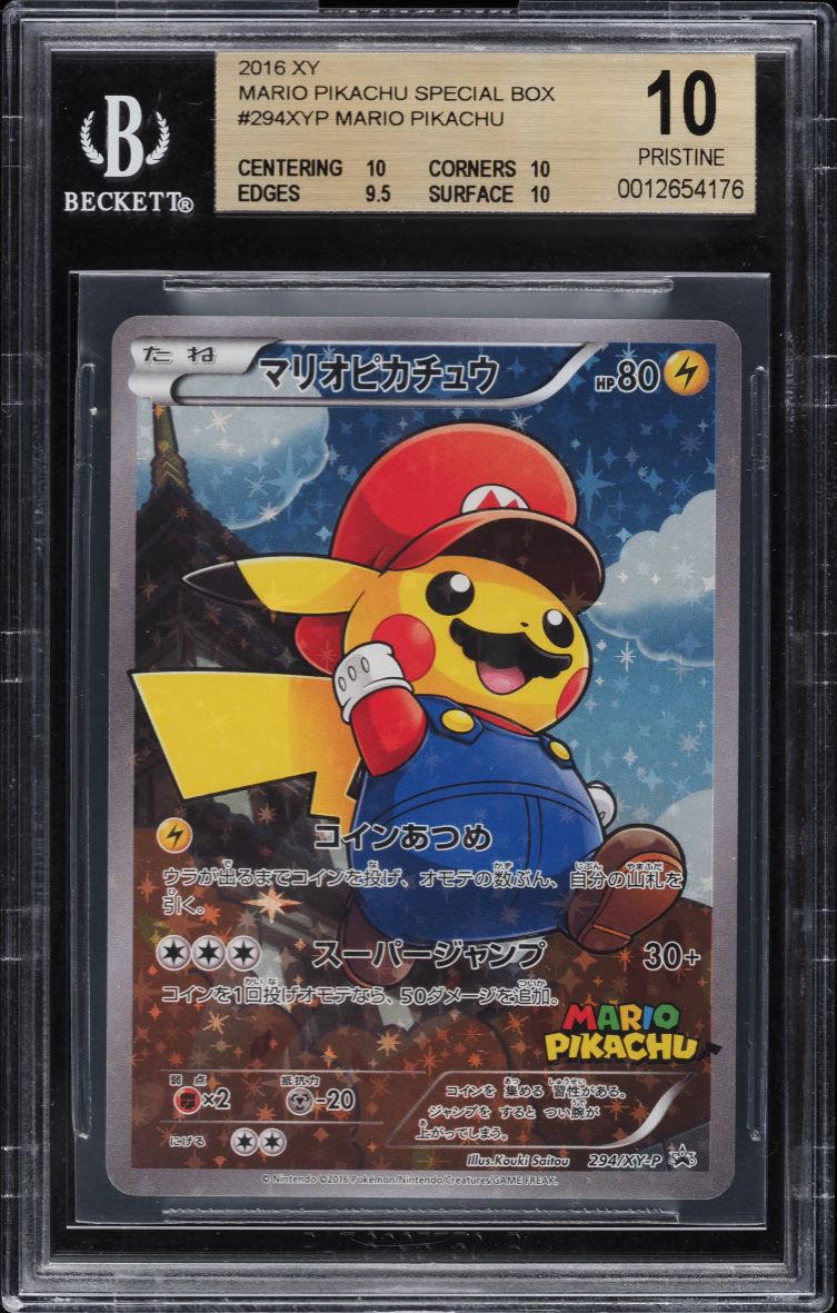 2016 Pokemon Japanese XY Special Box Mario Pikachu #294XYP BGS 10 PRISTINE on Fanatics Collect