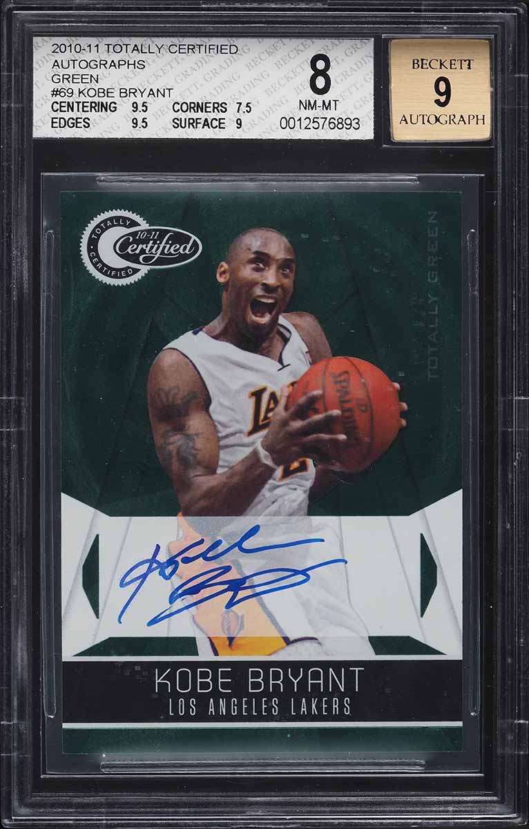 2010 Totally Certified Green Kobe Bryant AUTO /5 #69 BGS 8 NM-MT on ...