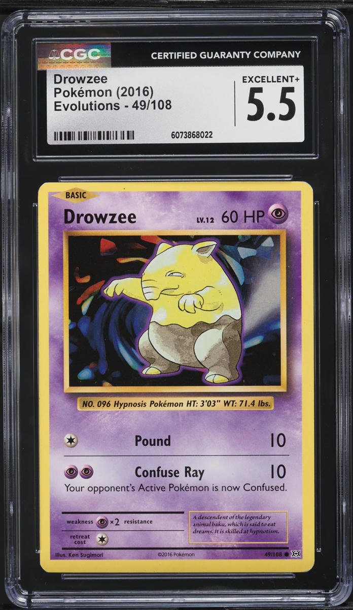 2016 Pokemon XY Evolutions Drowzee #49 CGC 5.5 EX+ on Fanatics Collect