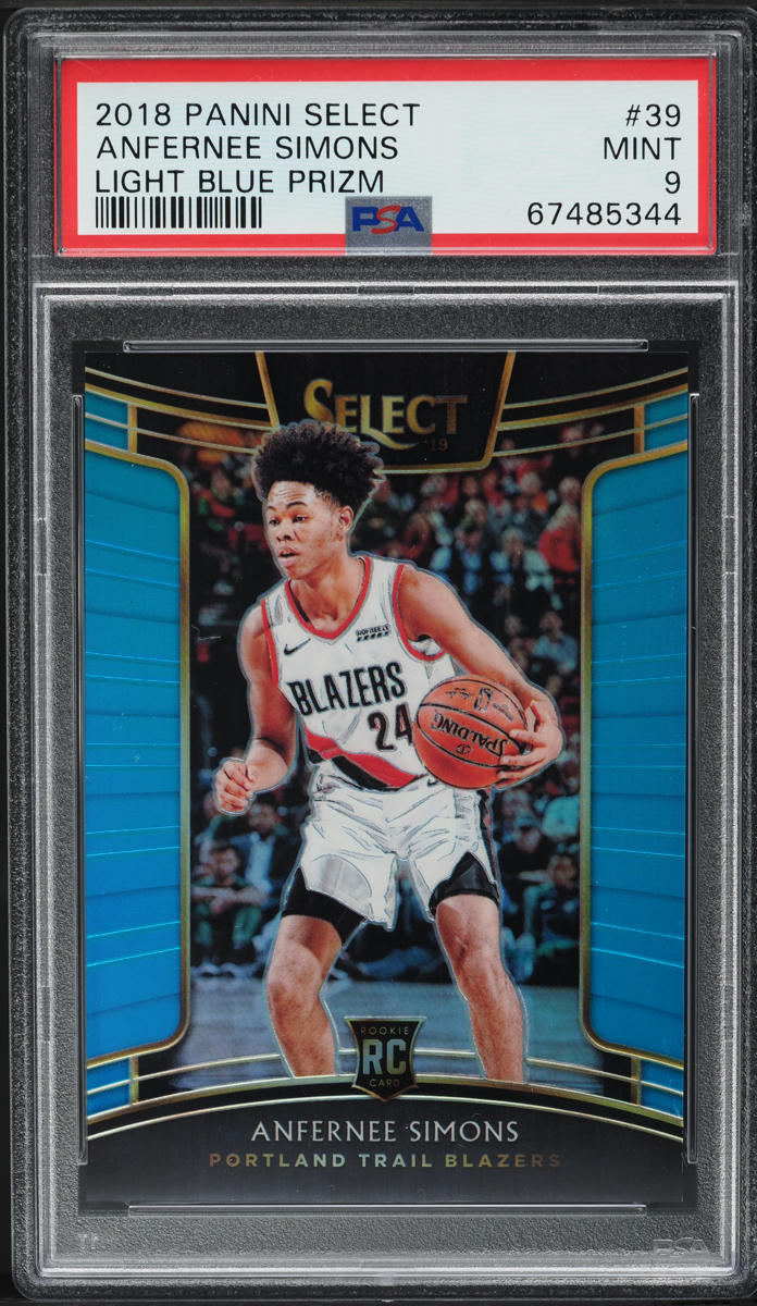 2018 Select Concourse Light Blue Prizm Anfernee Simons ROOKIE /299 #39 ...