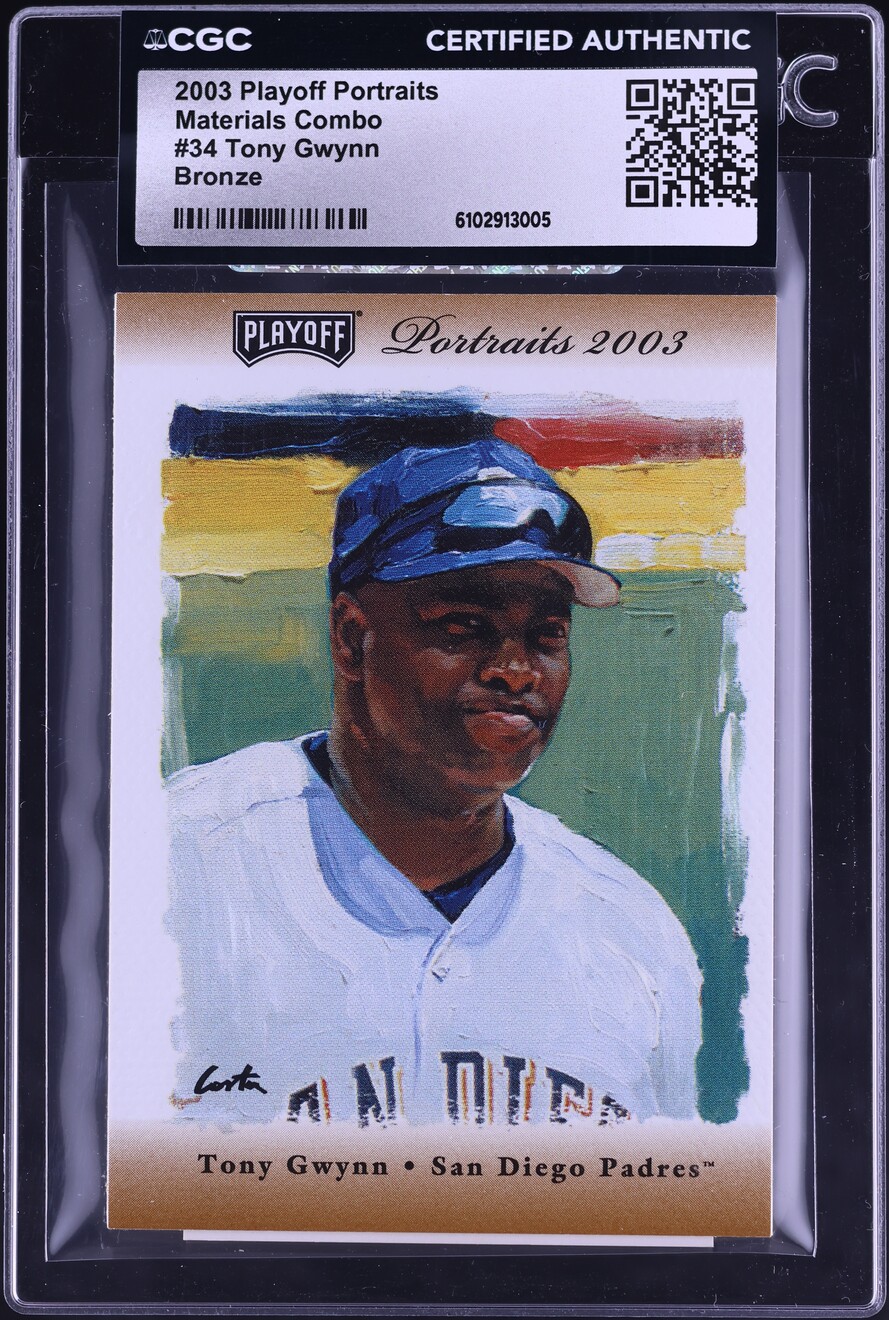 2003 Playoff Portraits Combo Bronze Tony Gwynn PATCH /50 #34 CGC AUTH ...