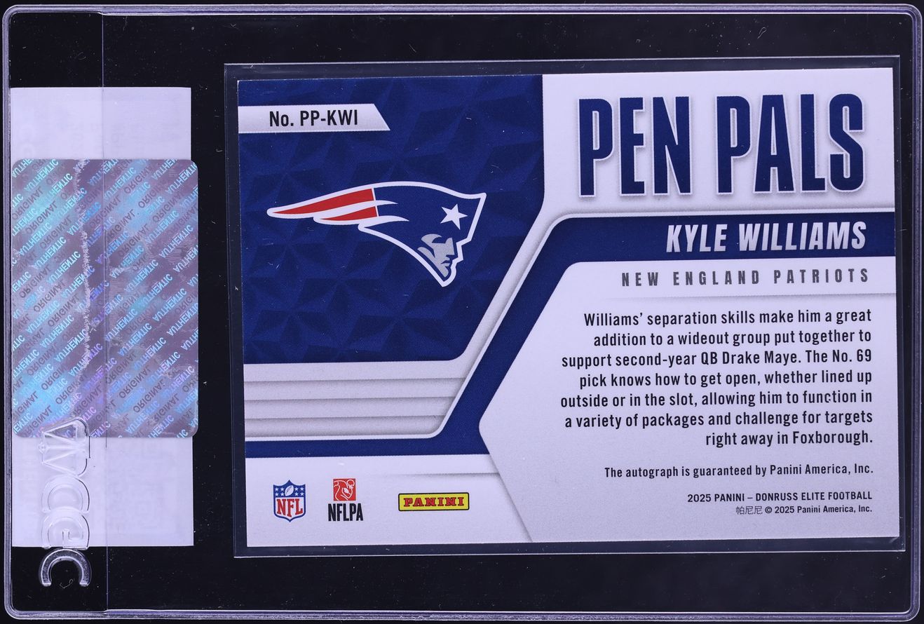 2025 Donruss Elite Pen Pals Blue Ink Kyle Williams ROOKIE AUTO #PP-KWI ...