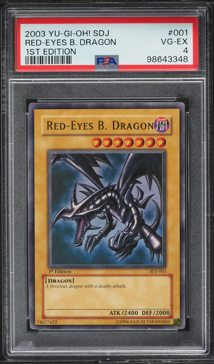 2003 Yu-Gi-Oh! Starter Deck Joey 1st Ed Red-Eyes Black Dragon #SDJ-001 PSA 4 on Fanatics Collect